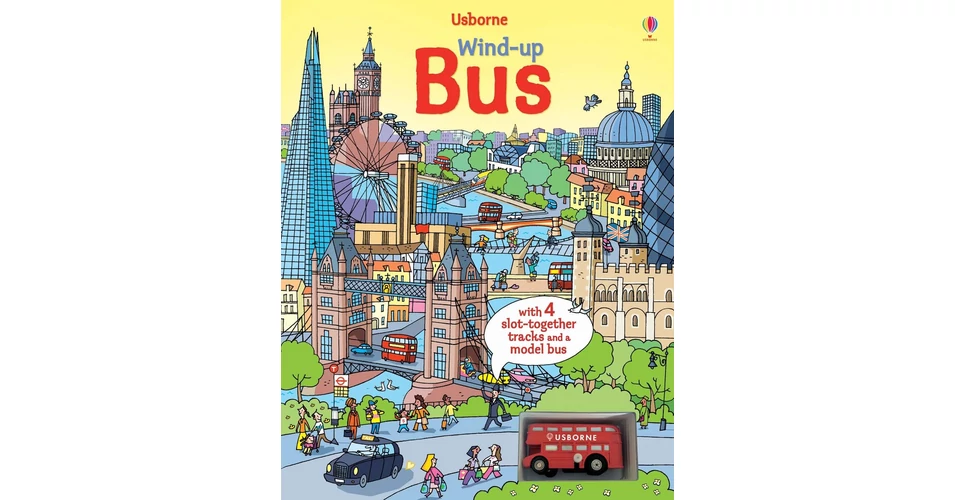 WIND-UP BUS BOOK WITH SLOT-TOGETHER TRACKS - 0-3 éveseknek
